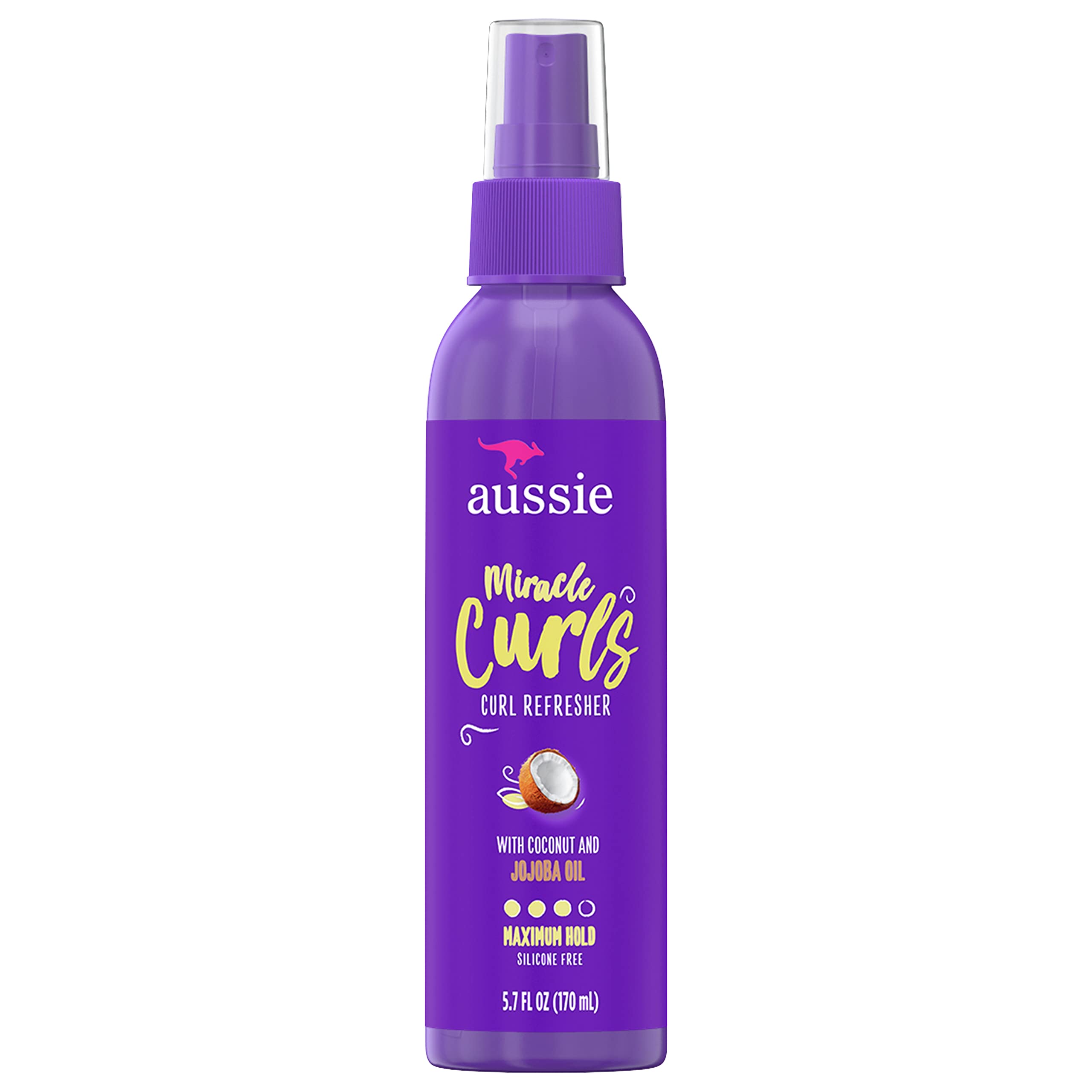 Aussie Miracle Curls Refresher Spray Gel With Coconut & Jojoba Oil 5.7 Fl oz, 4.272 Fl oz