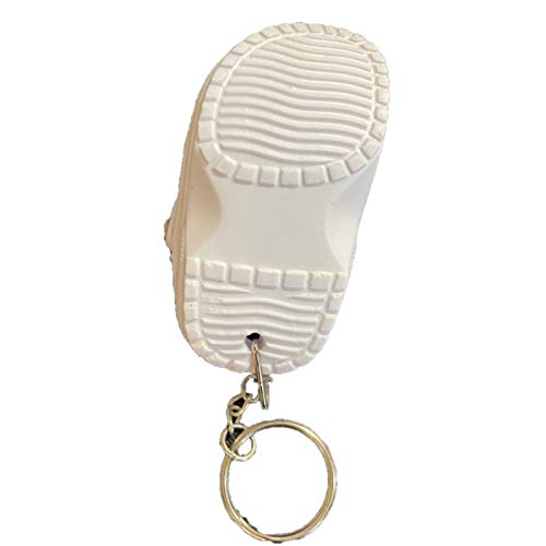 12 Count DIY Color Your Own Cute Adorable Rare White Rubber Slipper - Clog Keychain - Bulk Pack - Mini Shoe Key Chains - Paintable - Wholesale Keychains - Makes Nice Gift