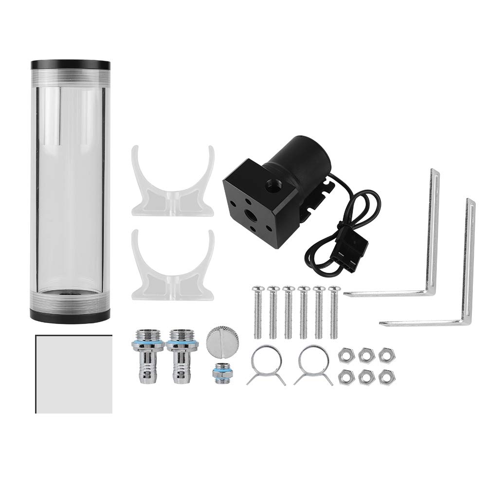 CPU Water Cooler System for PC,Cylinder Water Cooling Heat Sink,50m Diameter & 160mm Long Computer Heat Dissipation Water Cooling 800L/H Water Mini DC Cooling Pump Liquid