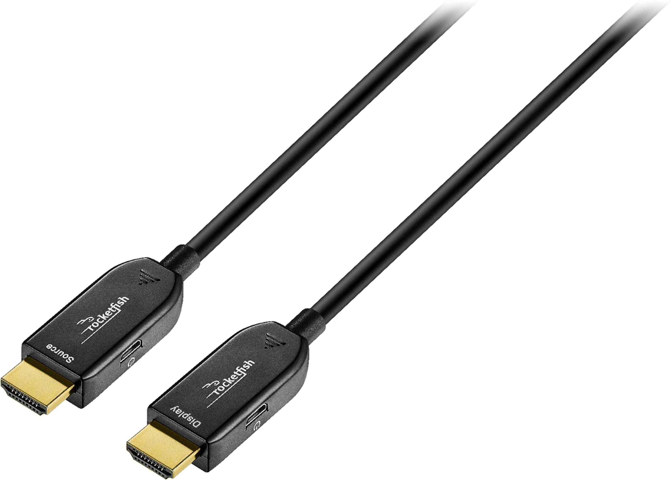 Rocketfish™ - 100' 4K UltraHD/HDR in-Wall Rated Active Fiber Optical HDMI Cable - Black