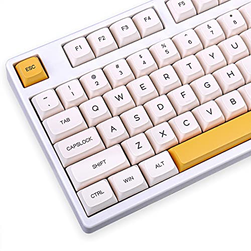 Sumgsn 140 Keys PBT Keycaps Dye-Sub XDA Profile Milk and Honey Theme for Mechanical Gaming Keyboard Cherry Gateron MX Switches (English)