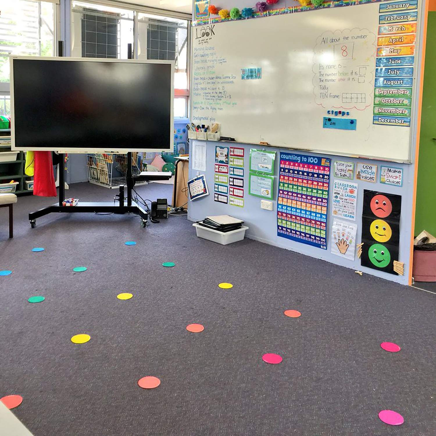 TUPARKA 72 Pack Spot Markers Floor Spots 4 Inch spot Markers for Classroom Preschool and Kindergarten
