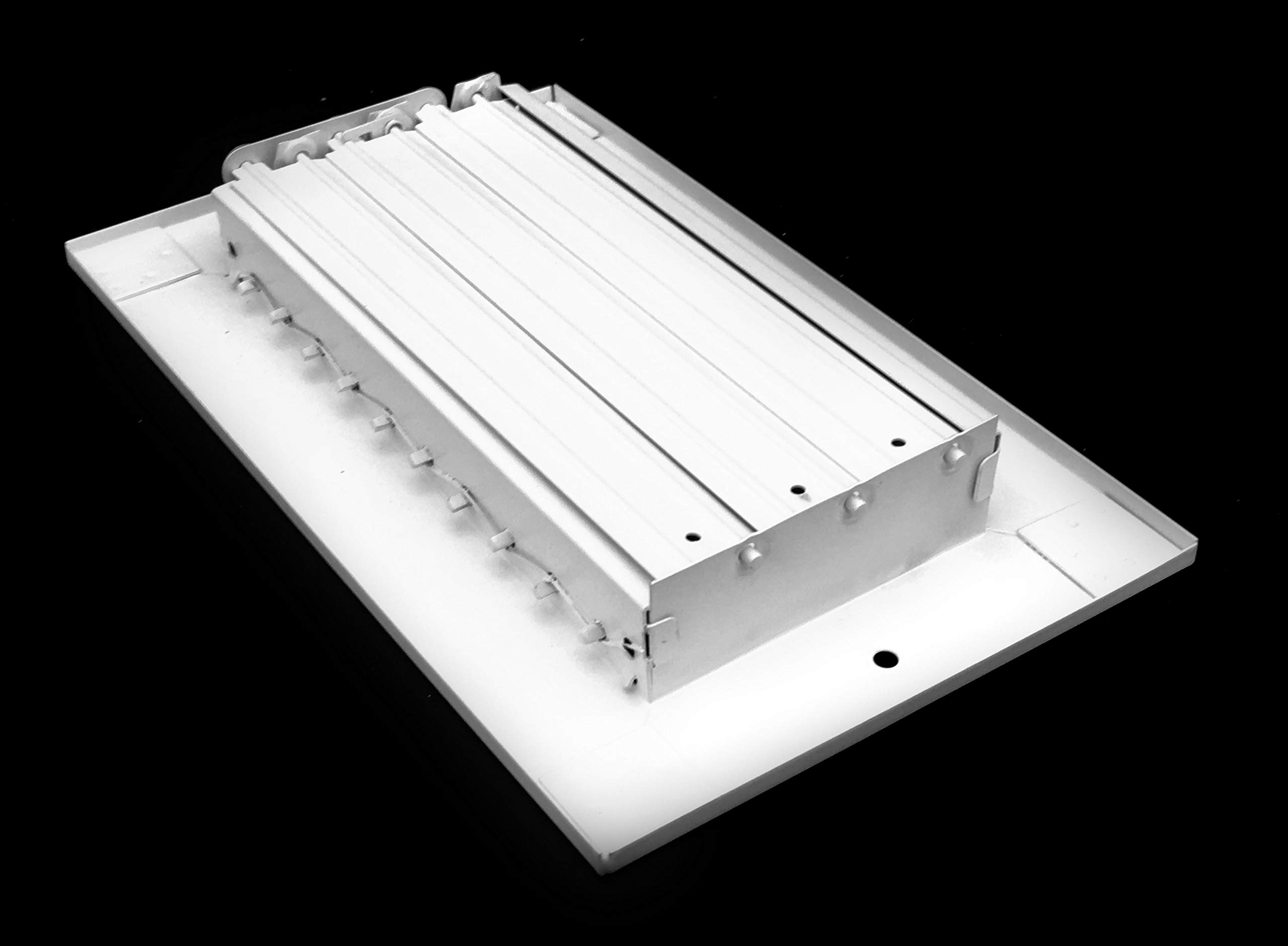 8"w x 4"h Adjustable AIR Supply Diffuser - HVAC Vent Cover Sidewall or Ceiling - Grille Register - High Airflow - White [Outer Dimensions: 9.75"w X 5.75"h]