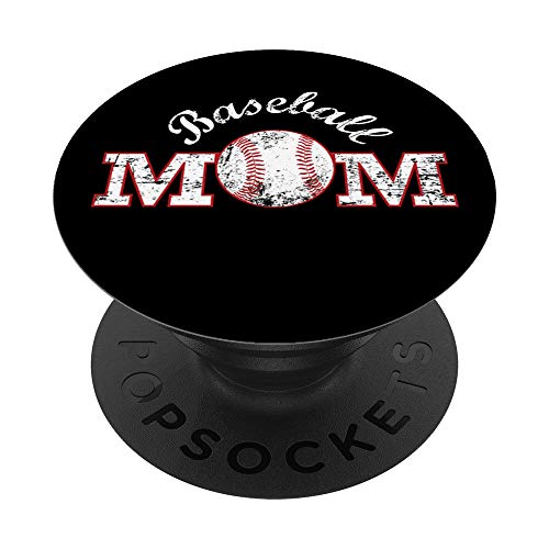 Baseball Mom Black PopSockets PopGrip: Swappable Grip for Phones & Tablets
