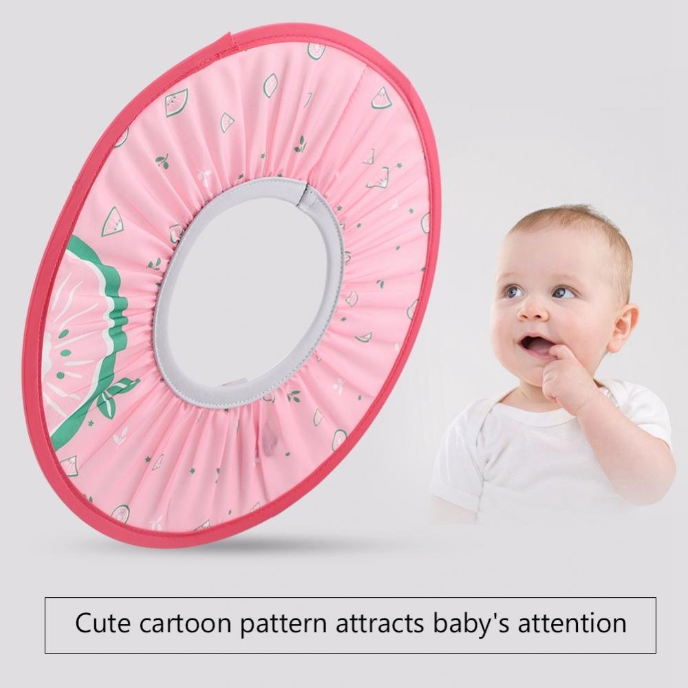Baby Shower Cap, Baby Kids Shampoo Cap Waterproof Cloth Kids Bathing Shower Cap Bathing Protection Hat(Pink)