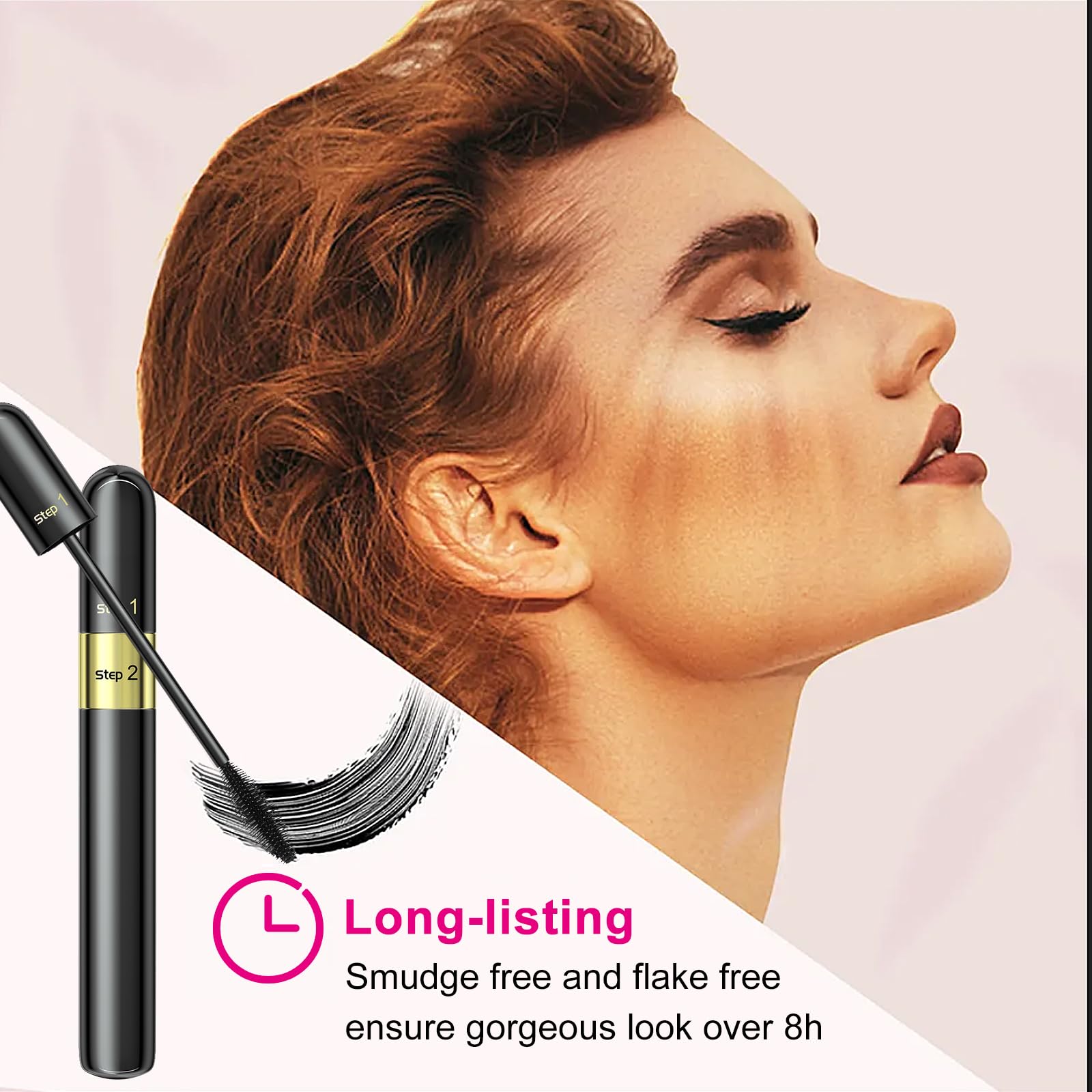 π ππππ€ Tubing Mascara Waterproof & Smudge-Proof - 2-1 Long-Lasting Mascara Black Volumizing and Lengthening for Eye Makeup, No Clumping, Curling Eyelashes, Telescopic Mascara Vegan & Cruelty Free