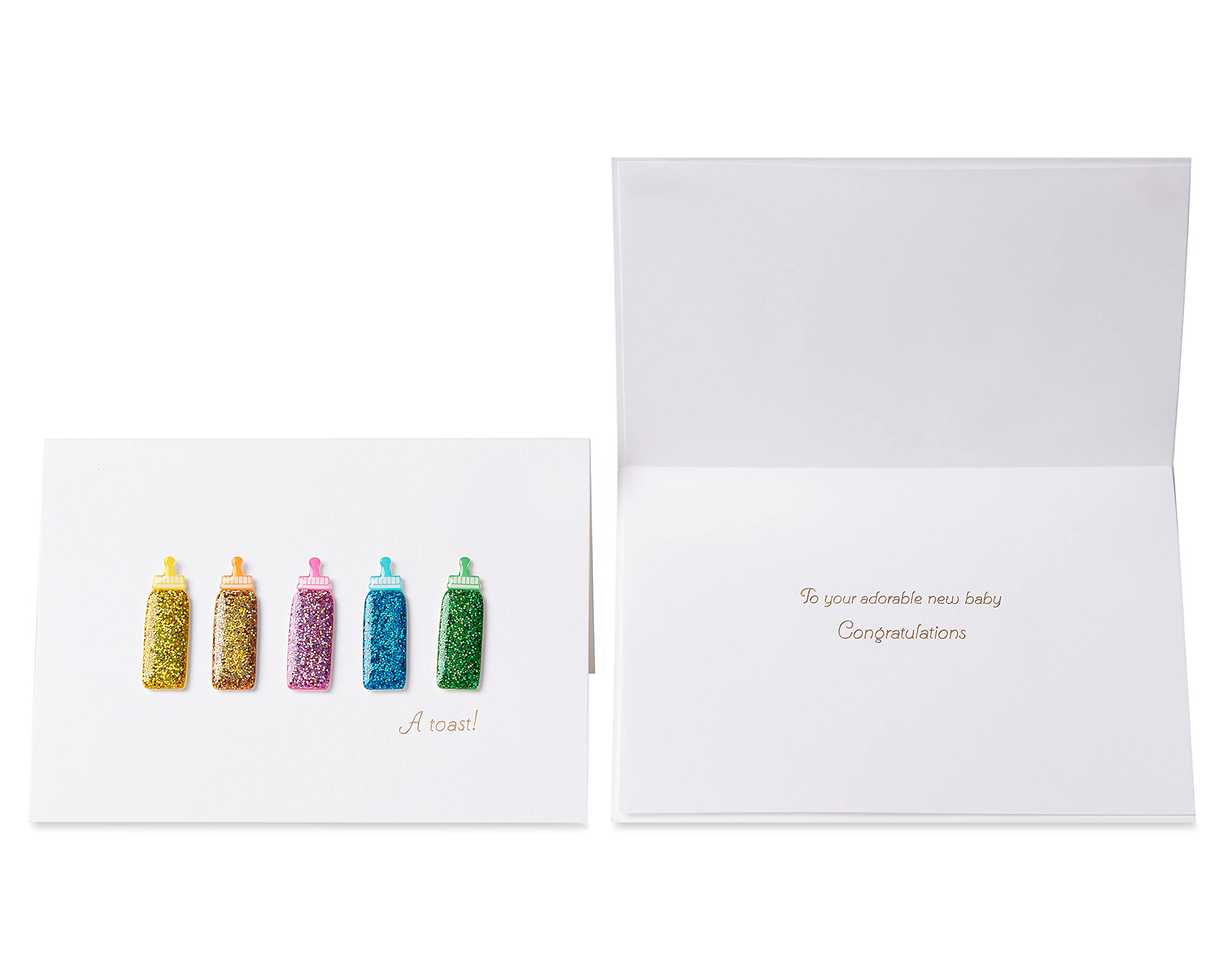 Papyrus New Baby Cards, Critters and Bottles (2-Count)