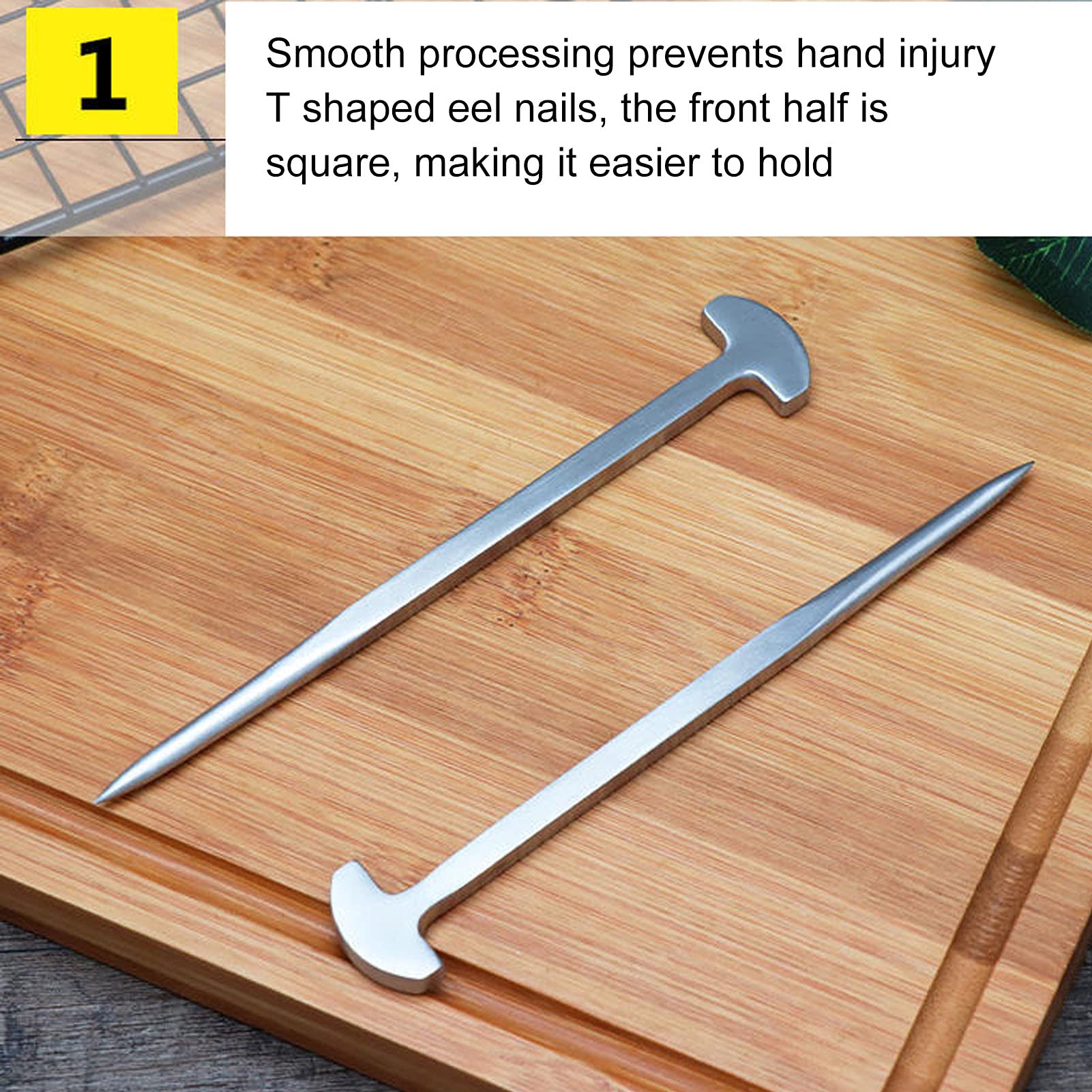 2Pcs Japanese Style Eel Spike Sashimi Knife T-shape Stainless Steel Sushi Chef Tools for Home Kitchen Restaurant