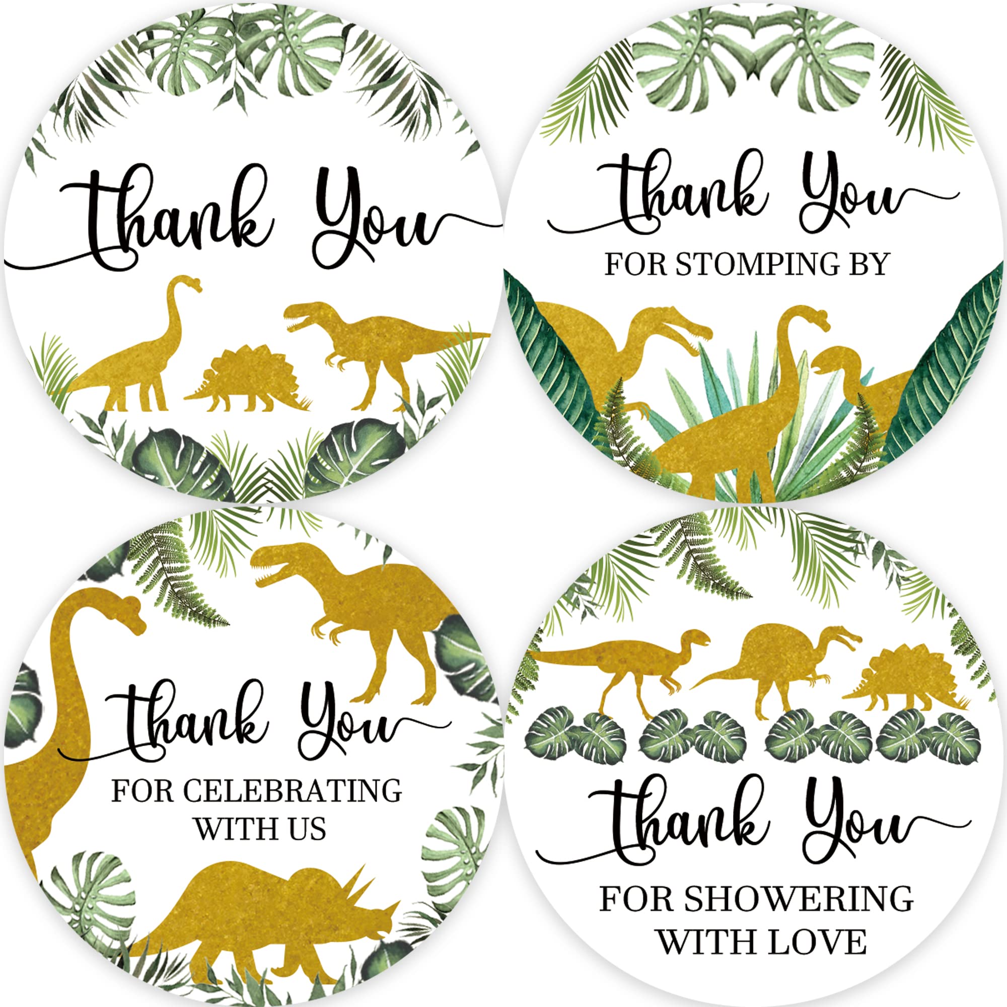 80 Dinosaur Thank You Stickers, Little Dino Baby Shower Favor Labels, Kid Boy Birthday Party Gift Wrap Tags Self Adhesive (2 Inch)