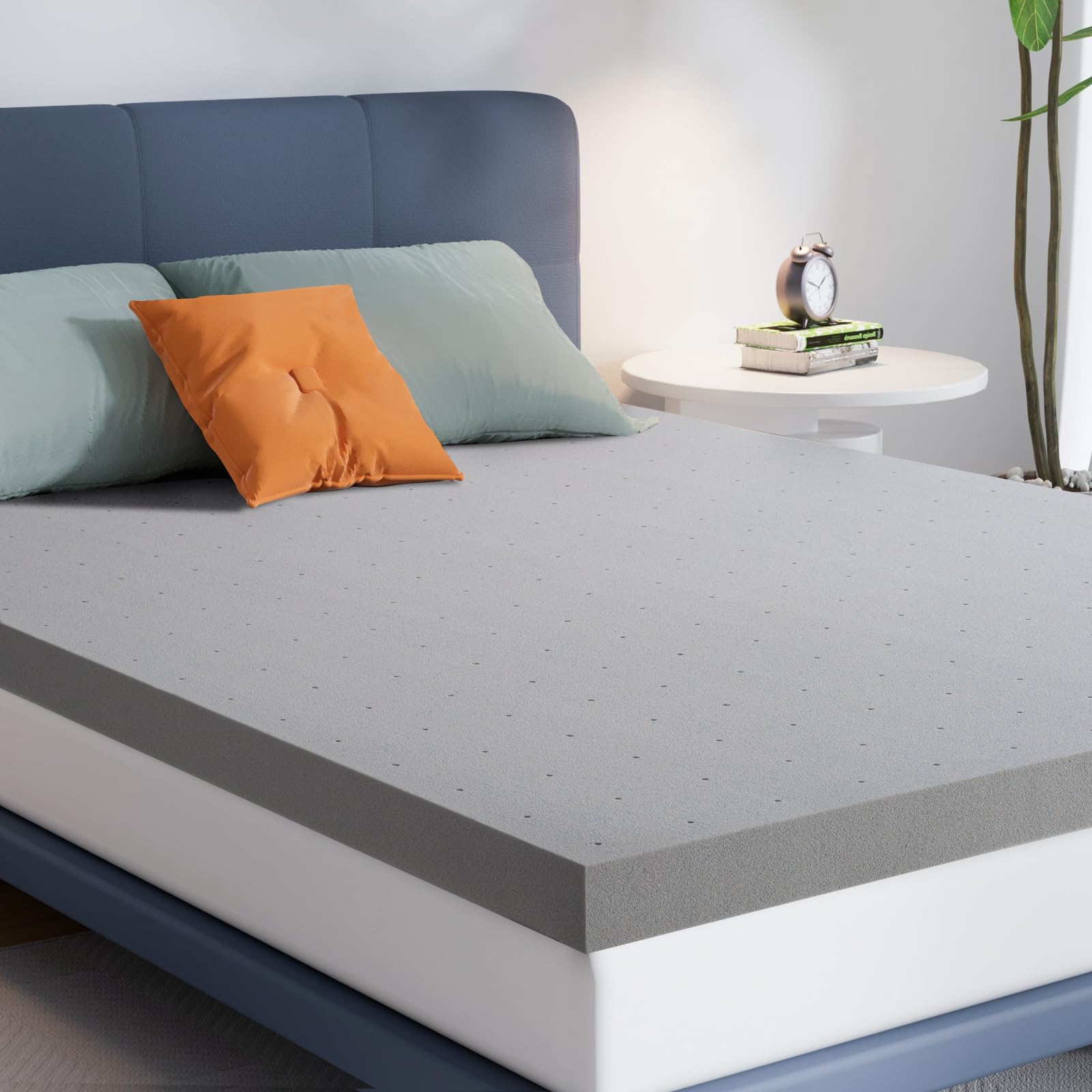 4 Inch Mattress Topper Twin, Gel-Infused Memory Foam Mattress Topper for Soft & Cooling Sleep, High-Density Foam Single Bed Topper, for Side Sleeper, CertiPUR-US Certified,Bed Ventilated Design