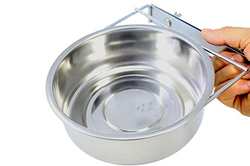 Bonka Bird Toys 800125 64oz Stainless Steel Clamp Cup Cage Aviary Treat Liquid Food Parrot Cockatoo