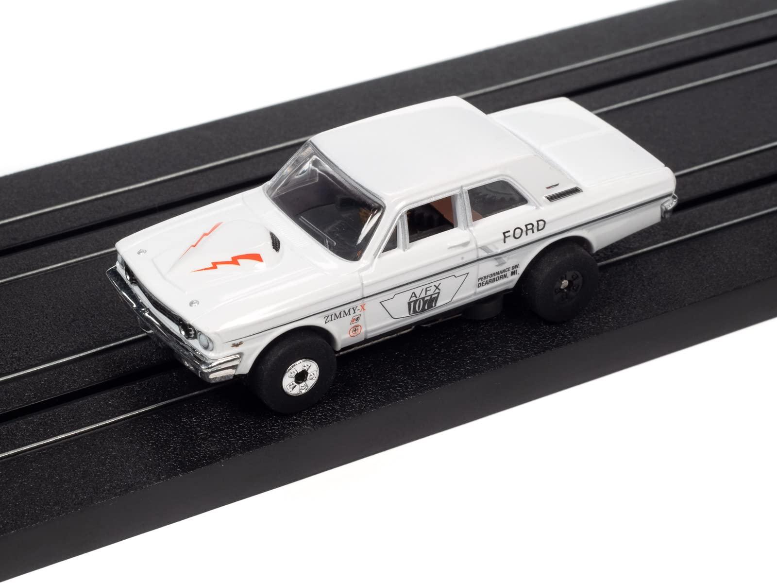 Auto World Thunderjet Cars N Coffee 1964 Ford Thunderbolt (White) HO Scale Slot Car