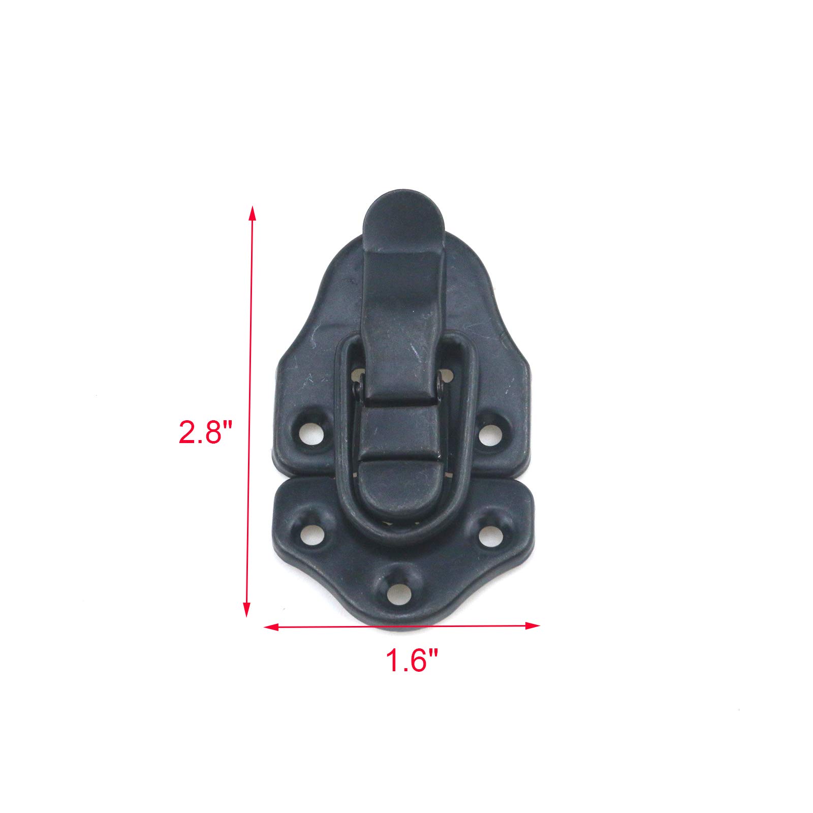Geesatis 8 Pcs Metal Box Hasp Lock Toggle Latch Catch Decorative Hasp BoxLatch Hasps for Jewelry Wooden Case Boxes, with Mounting Screws, Black