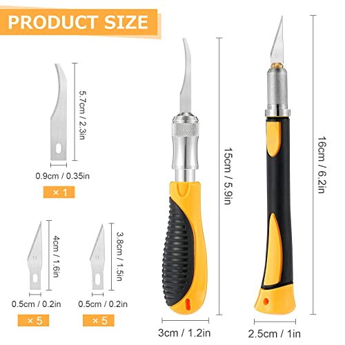 2 Pack Hobby Knife Kit with 11 Pcs Replacement Blades, Color You Utility Knife Upgrade Hobby Knife Ergonomic Carving Knife Precision Craft Knife For Crafting, Art, Modeling, Scrapbooking,Stencil