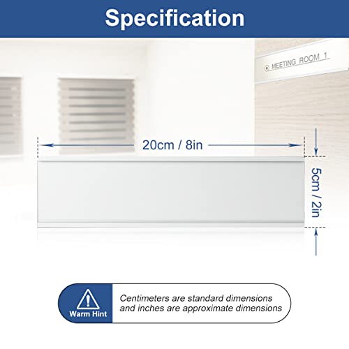 Lenink 6 Pack Name Plate Holder, Wall Mount Office Door Name Plate Holder for Meeting Room, Business Department, Warning Area 8β X 2β (Silver)