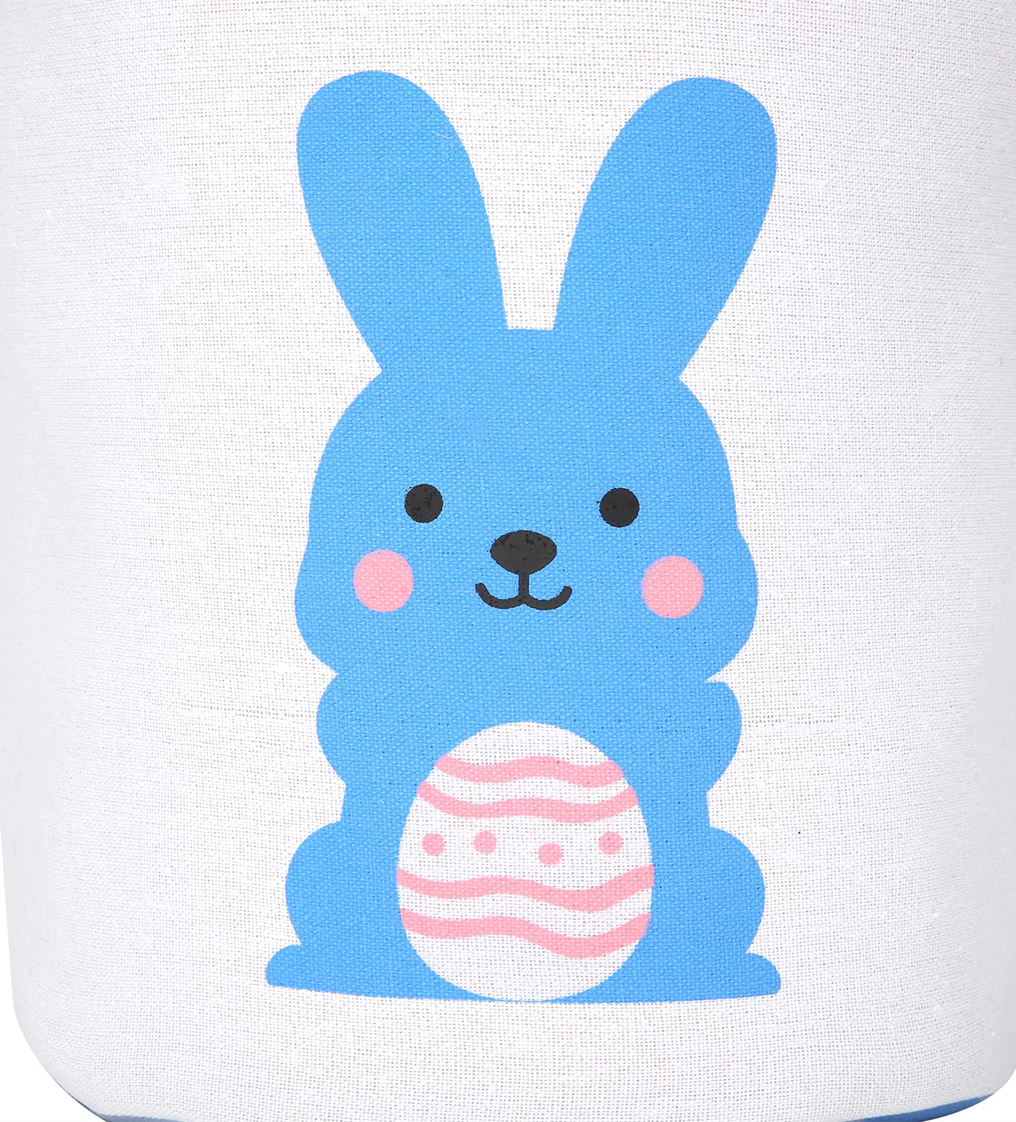 2 Pack Easter Basket Easter Bunny Basket for Kids Rabbit Easter Eggs Hunt Basket Candy Bucket Tote for Easter Parties (Blue Pink)