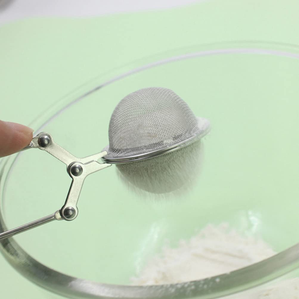 2Pcs Powdered Sugar Duster Flour Duster Wand for Baking Round Flour Sieve Strainer Colander Baking Straining for Sugar Flour and Spices