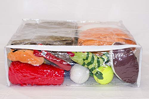 Clear Vinyl Zippered Storage Bags 22 x 18 x 7.5 Inch Set of 5