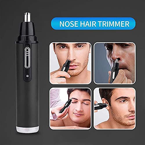 Electric Ear Neck Nose Hair Trimmer Eyebrow Trimmer Implement Shaver Clipper Shaver Man Woman Clean Trimer Razor Remover Kit IPX7 Waterproof Dual Edge Blades for Easy Cleansing (BLACK)