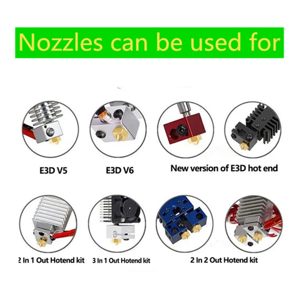 2 Pack Upgrade E3D V6 Nozzle PTFE Coated Brass Non-Stick PLA Extruder Print Head Nozzle for 1.75mm Ender3 Pro CR10/S Hotend (0.6mm)¡