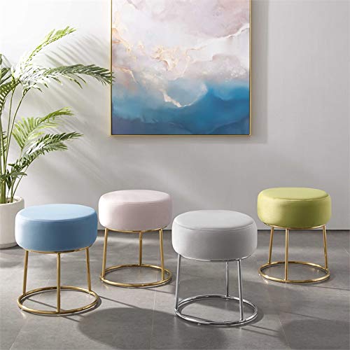 Linon Carly Metal Accent Vanity Stool in Gray