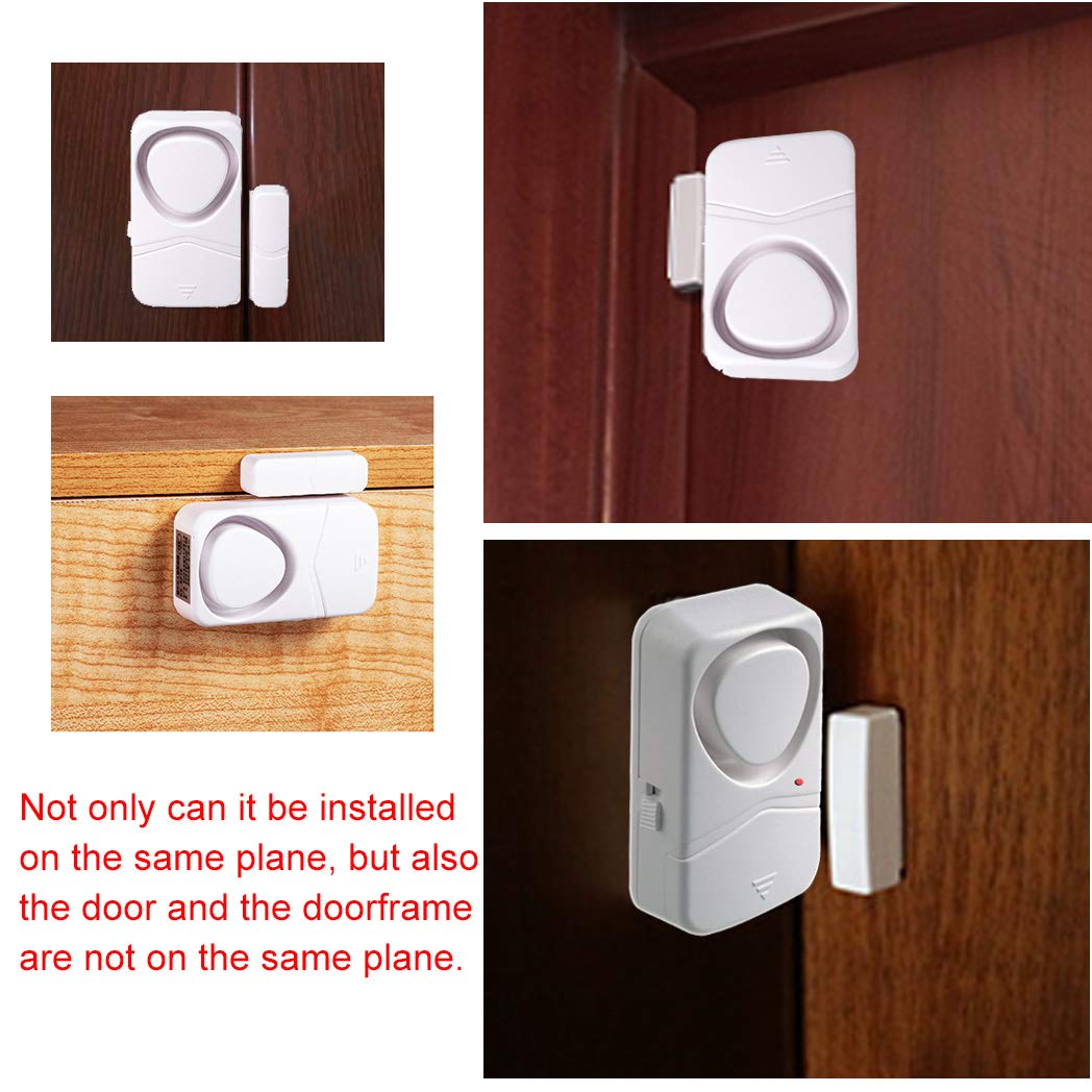 Door Alarm for Home Security, Updated Magnetic Alarm for Kids Safety, Chime Window Alarm Sensor, 110dB, Pool Alarm (2 Pack)