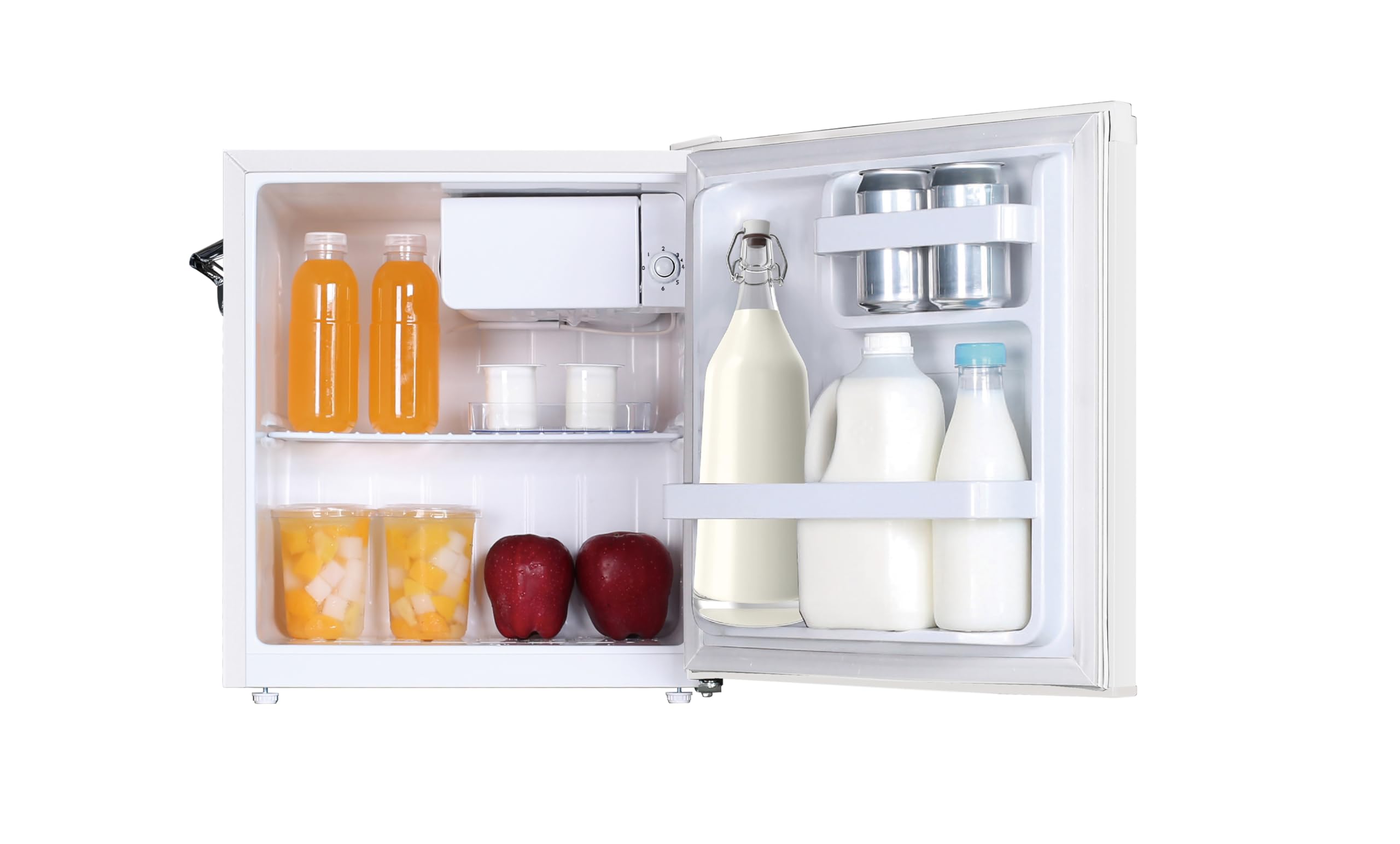 FRIGIDAIRE EFR176-White Retro Chiller, Countertop, Built-in Bottle Opener, Compact Refrigerator 1.6 cu ft, Mini Fridge for Office, Bedroom, Dorm Room or Cabin-16 D x 18" W x 18.5" H (White)