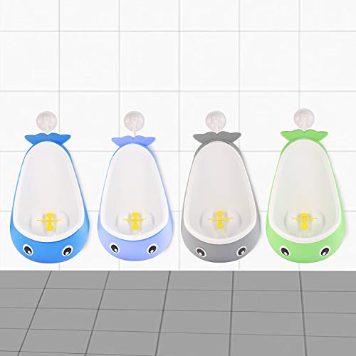 Whale Potty Training Urinal for Boys with Funny Aiming Target, Toddler Boy Toilet Pee Trainer - Gray