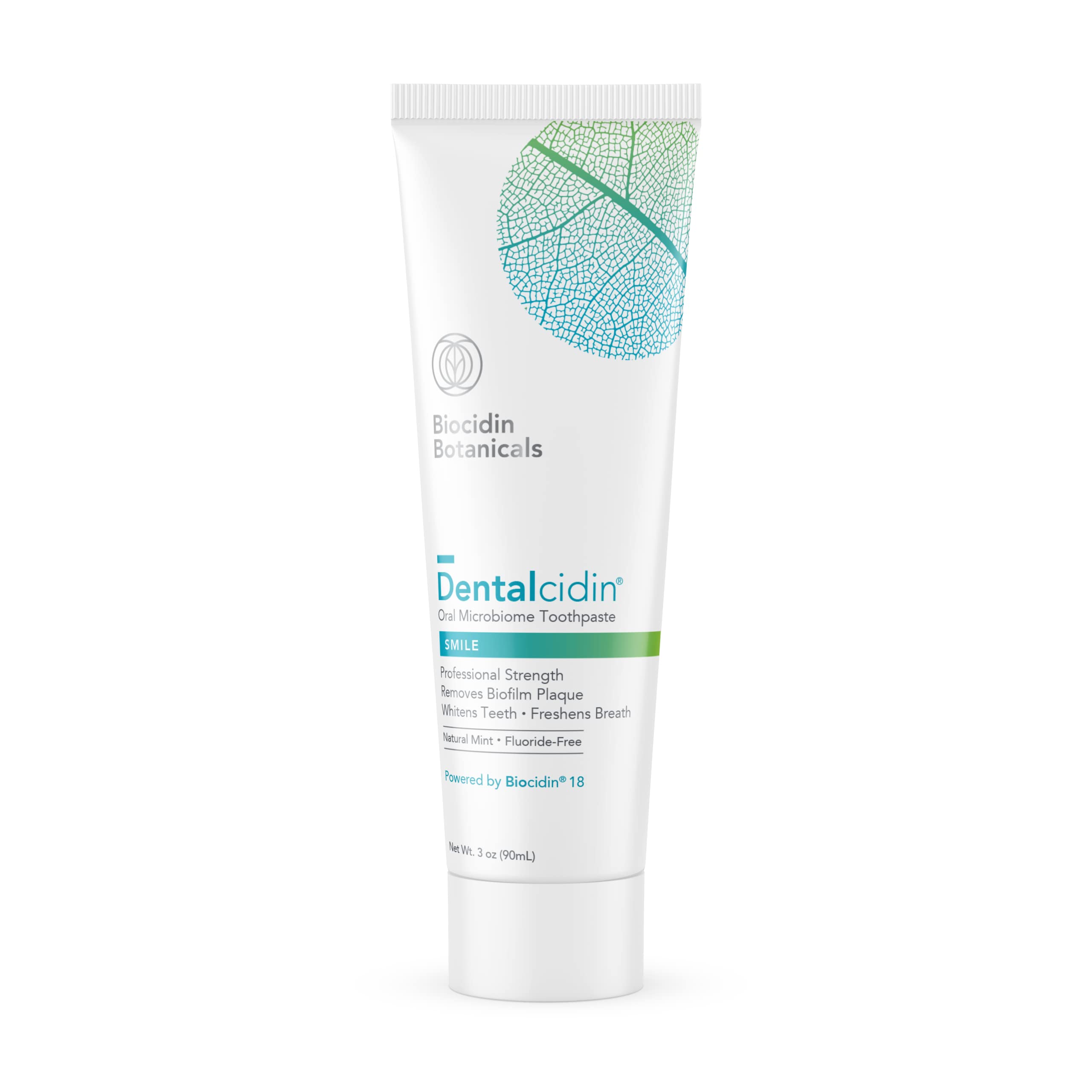 Biocidin Dentalcidin - Fluoride Free Toothpaste for Daily Oral Care + Teeth Whitening - Gentle Wellness Toothpaste Removes Biofilms + Plaque to Protect Teeth + Gums - for Kids + Adults (3 oz)