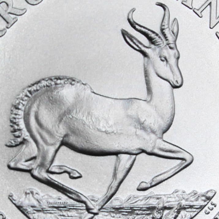 2022 ZA 1 oz South African Silver Krugerrand Coin Brilliant Uncirculated with a Certificate of Authenticity 1 Rand 1R BU