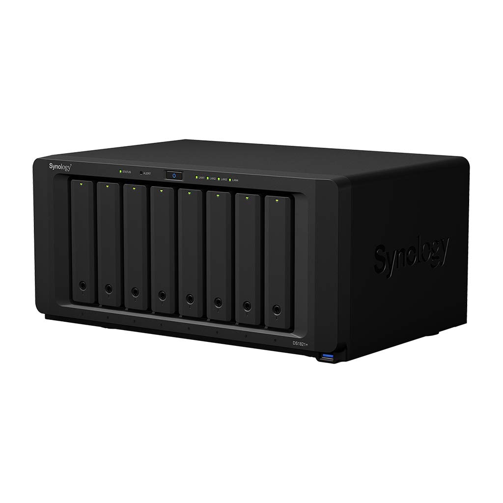 Synology DiskStation DS1821+ NAS Server for Business with Ryzen CPU, 32GB Memory, 32TB HDD, DSM Operating System, iSCSI Target Ready
