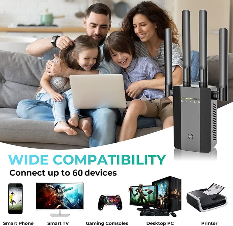 2023 Newest WiFi Extender, WiFi Extender Signal Amplifier with 9900 Square feet and 60+ Devices Coverage, Home Wireless Signal Booster with Ethernet Port