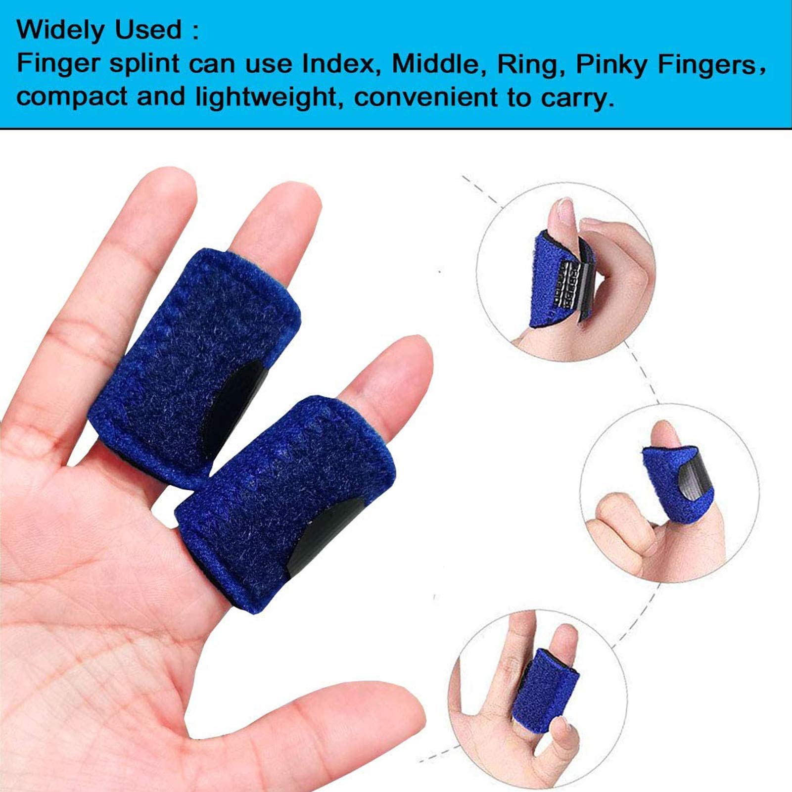 2 Pack Trigger Small Finger Splints with Aluminium Support, Mallet Pinky Finger, Little Finger Support Protector for Broken Pinky Finger, Trigger Finger, Arthritis Pain, Sport Injuries