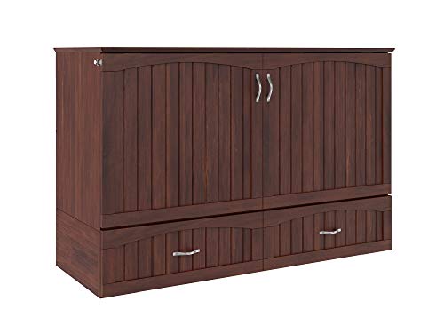 AFI Southampton Murphy Bed Chest with Charging Station, Queen, Walnut