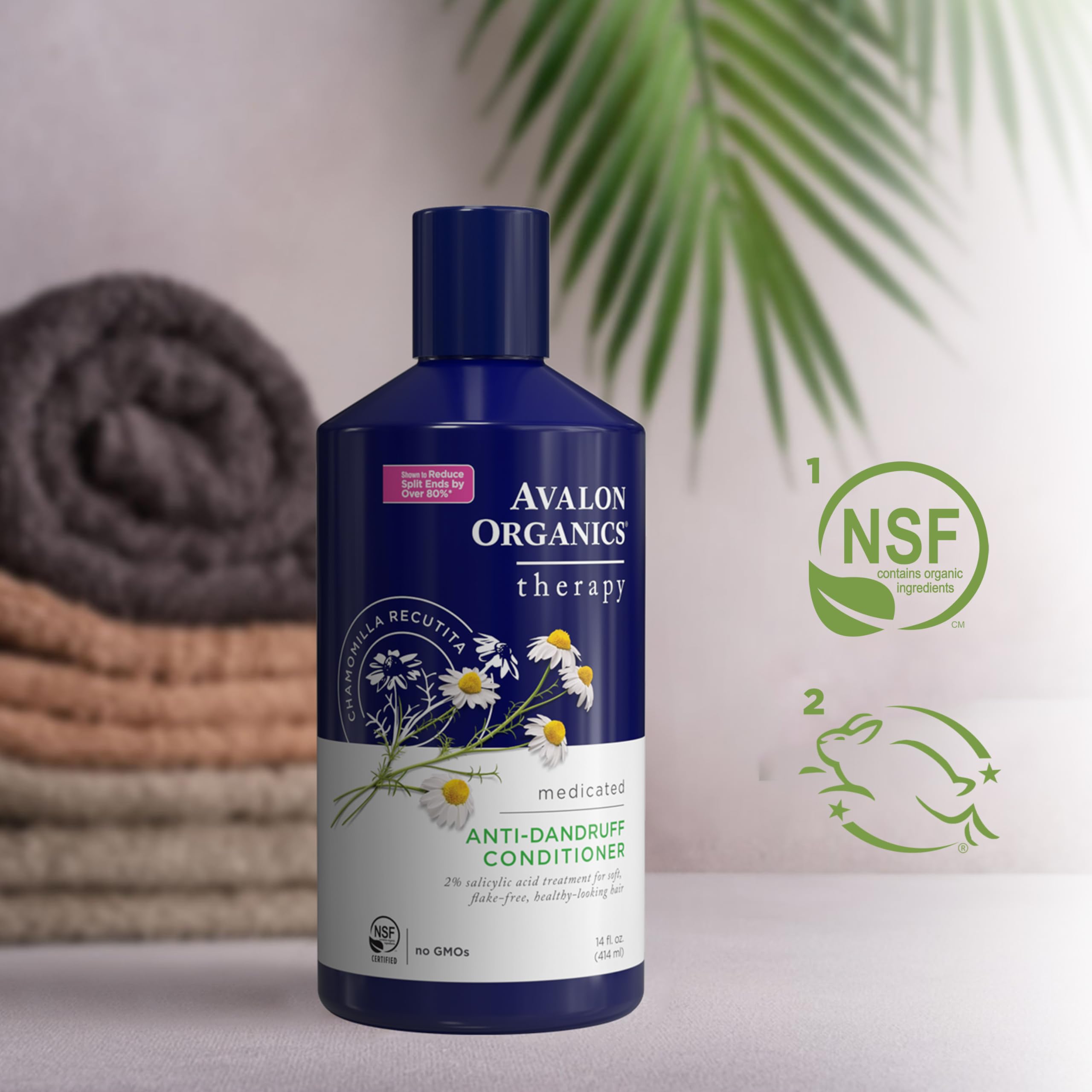 Avalon Organics Therapy Medicated Anti-Dandruff Conditioner for Soft, Flake-Free Hair, 14 Fluid Ounces