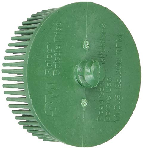3M 07524 Roloc 2" x 5/8 Tapered Coarse Bristle Disc (Pack of 10) , Green