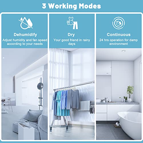 4,500 Sq. Ft Dehumidifier for Basements and Home, Aiusevo 50 Pint Dehumidifiers with Drain Hose Ideal for Large Room, Bedroom, Quietly Removes Moisture, 3 Modes Deshumidificador, Child Lock, 24H Timer