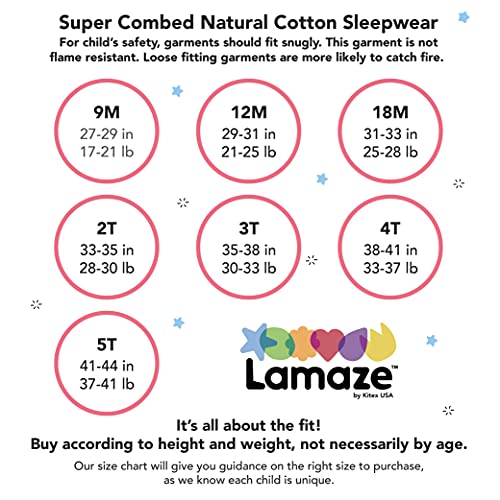 Lamaze Baby Girls' Super Combed Natural Cotton Thermal Long Johns, 2 Piece, Pink, 12 Months