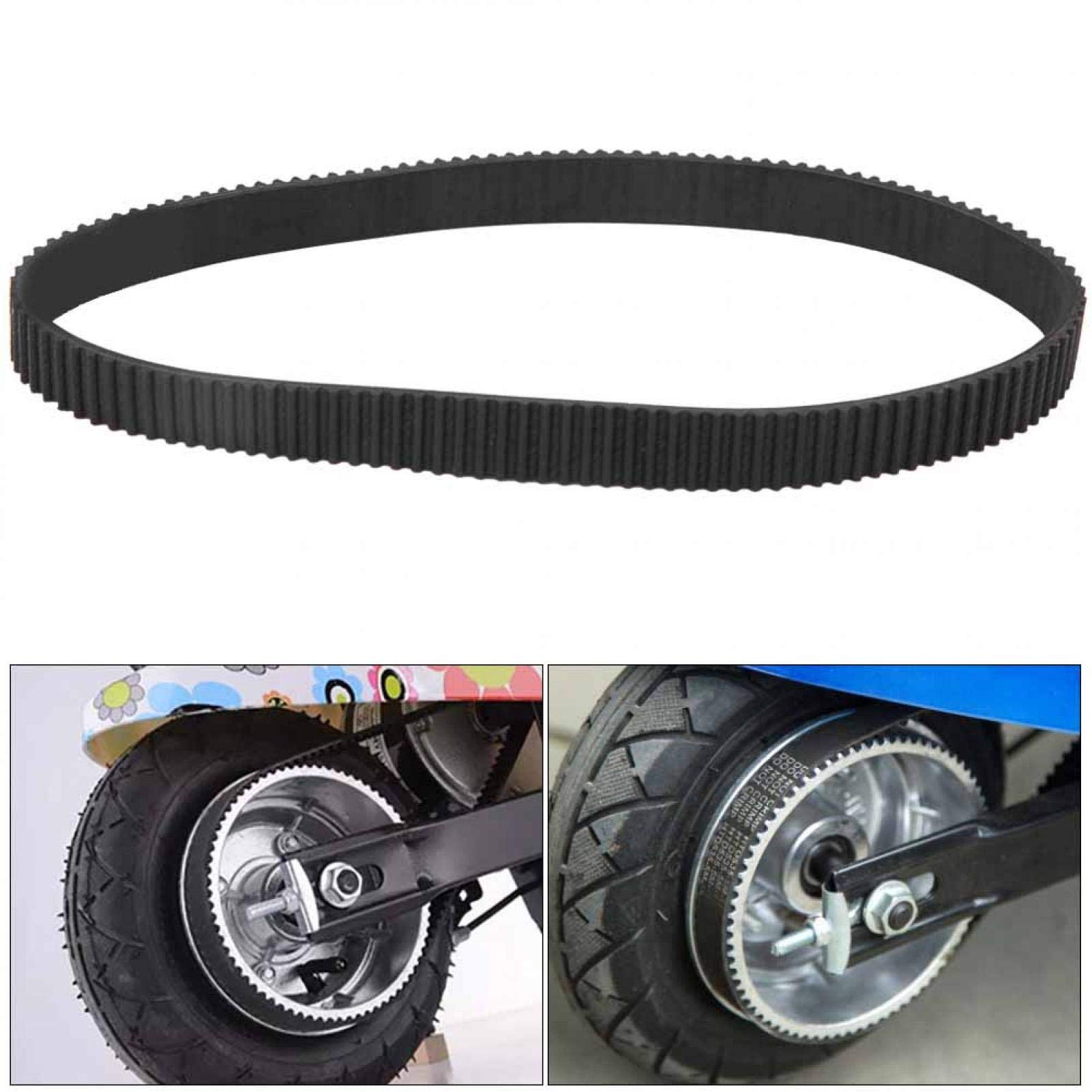 SALUTUYA Electric Scooter Driving Belt, Driving Belt, Lightweight Rubber Driving Belt for Small E Electric Scooter Motor Black