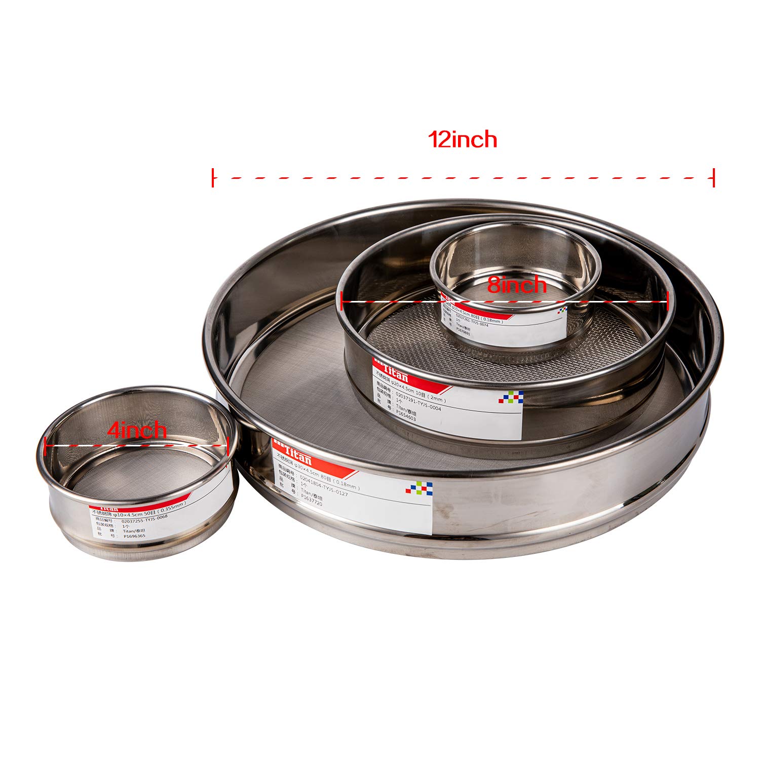 Adamas-Beta φ30×4.5cm 300Mesh 304 Stainless Lab Sieves Economy Test Sieve 304 Stainless Steel Wire Cloth(0.05mm)