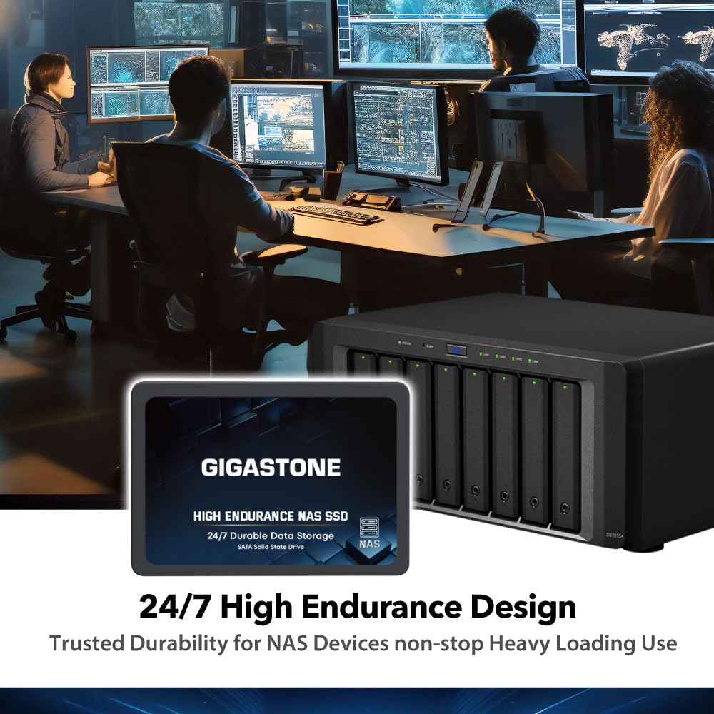 Gigastone 1TB NAS SSD Drive 24/7 Durable TLC High Endurance RAID Data Storage Network Attached Storage 2.5" SATA Internal Solid State Hard Drives