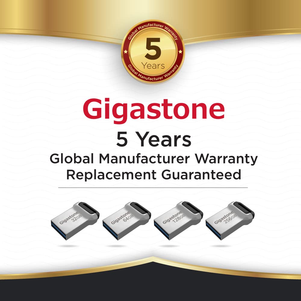 GIGASTONE Z90 [2-Pack] 64GB USB 3.2 Gen1 Flash Drive, Mini Fit Metal Waterproof Compact Pen Drive, Reliable Performance Thumb Drive, USB 2.0 / USB 3.0 /USB 3.1 Interface Compatible