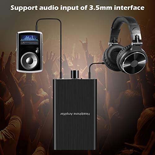 Headphone Amplifier with Bass Boost, Support 3.5mm AUX and Type-C 16-600Ω Headphone -3.5mm Stereo Audio Out, GAIN, Bass for Mac, Phones, iPad, MP3, MP4 and Computers,Xbox one,PS4,PS5 Controller