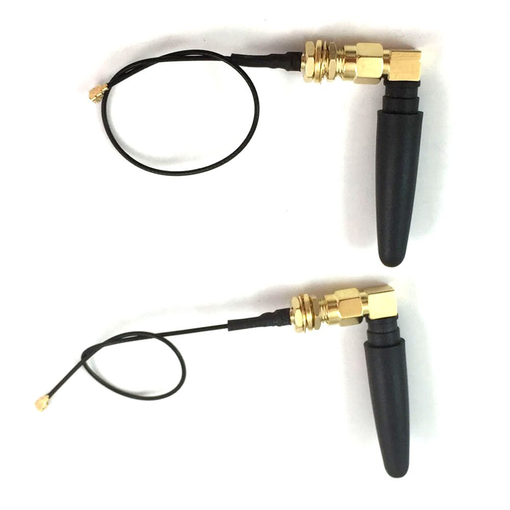 CENXIFJUDZ 2.4ghz 2.4 G WiFi Antenna 2dbi SMA Male (Pin) Connector with Mini PCI U.FL to SMA Female WiFi Pigtail RF1.13 Cable 15cm(Pack of 2)
