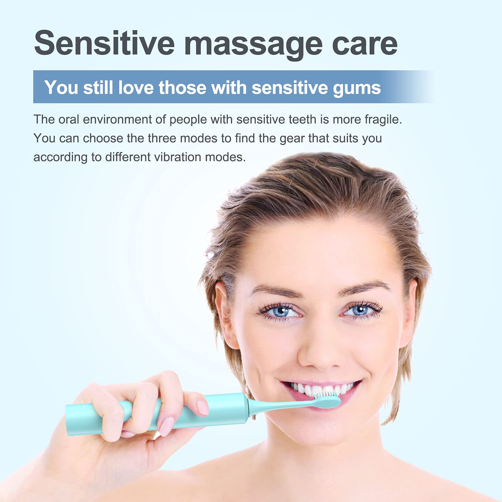 Sonic Electric Toothbrush, 3 Modes Rechargeable Tooth Brush with 8 Dupont Bristles, Smart Timer, Whitening Electric Toothbrushes for Adults and Kids (Green)