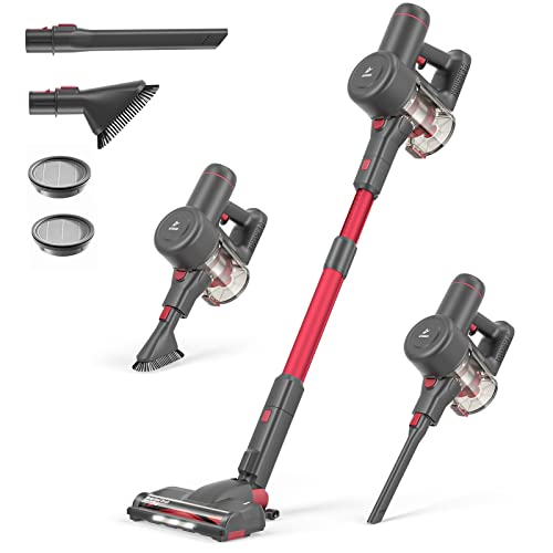 Afoddon Cordless Vacuum Cleaner, 250W 25000PA Powerful Stick Vacuum Cleaner with 2200mAh Battery 35Mins Runtime 6 in 1 Lightweight Vacuum Cleaner for Hardwood Carpet Pet Hair Car Cleaning