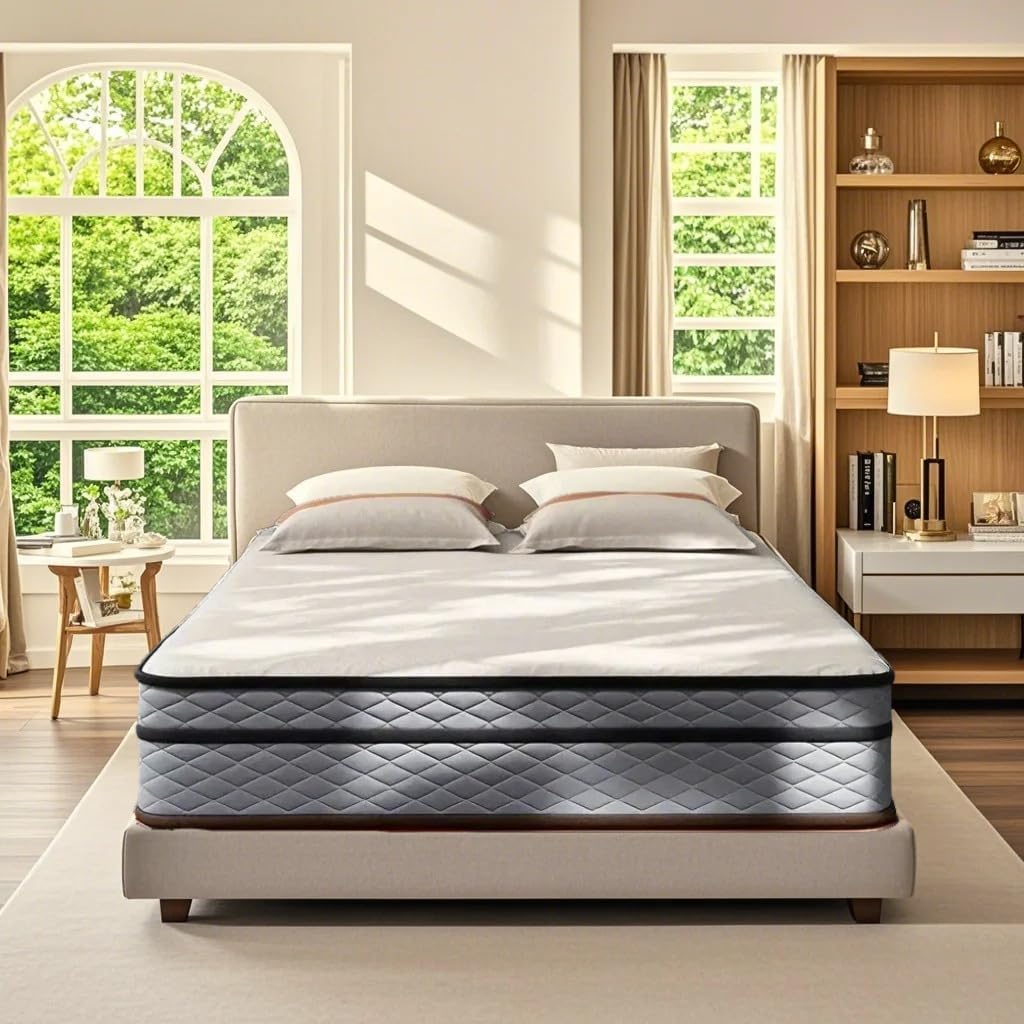 12 Inch Queen size Mattresses , New Memory Foam Hybrid Queen Mattress in a Box, Individual Pocket Spring Breathable Comfortable for Sleep Supportive and Pressure Relief, Medium Firm Mattresses (Queen)