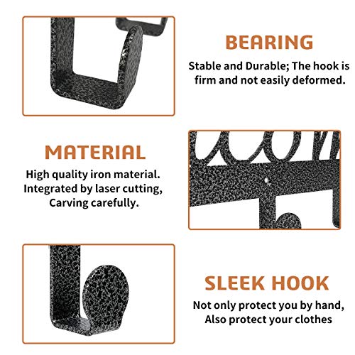 Towel Hooks Bathroom Towel Racks Holder Organizer, Metal Sandblasted Wall Mounted Coat Hooks for Clothing Robes Towels Bathroom Kitchen Entryway