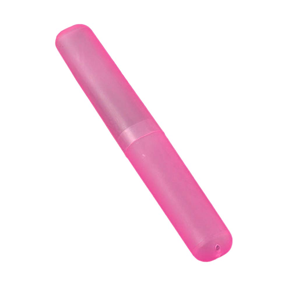 bjlongyi 1 pc Travel Toothbrush Case,Portable Toothbrush Storage Holder Cover Box for Hiking Camping Pink