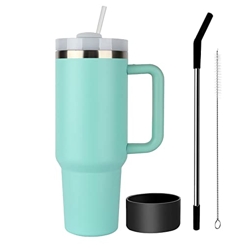 40 oz Tumbler with Handle and Straw Lid,Stainless Steel Travel Mug Water Bottle Cup,Reusable Insulated Vacuum splashproof Cup,for Car,Home,Office,Gifts